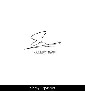 Initial Letter ES Logo - Handwritten Signature Style Logo - Simple Vector Logo in Signature ...