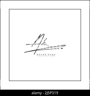 AK Letter Signature Logo Template elegant design logo. Hand drawn ...