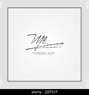 Initial Letter MT Logo - Hand Drawn Signature Style Logo - Simple ...