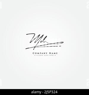 MD Initial letter handwriting and signature logo. A concept handwriting ...