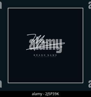 Initial Letter MA Logo - Handwritten Signature Style Logo - Minimal ...