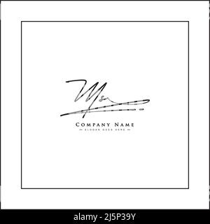 MS Letter Signature Logo Template elegant design logo. Hand drawn ...