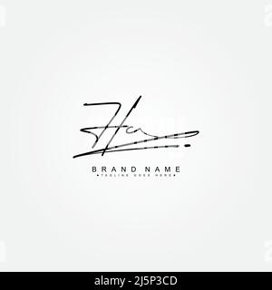 Initial Letter HC Logo - Handwritten Signature Style Logo - Simple ...