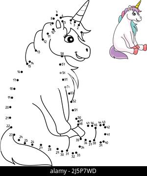 Dot to Dot Unicorn Isolated Coloring Page Stock Vector Image & Art - Alamy