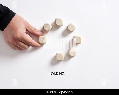 Loading, wood cube in progress bar Stock Photo - Alamy
