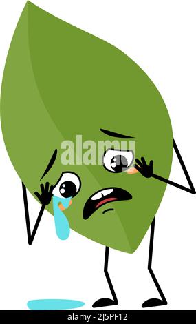 A cartoon illustration of a leaf crying Stock Vector Image & Art - Alamy