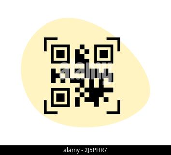 Scan phone qr code icon flat vector. Smart app. Money screen Stock ...