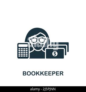 Bookkeeper icon. Monochrome simple Accounting icon for templates, web ...