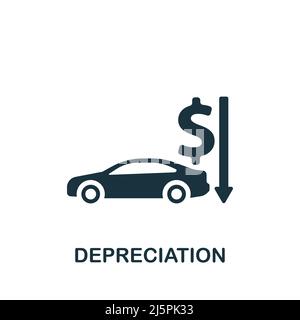 Depreciation icon. Monochrome simple Accounting icon for templates, web ...