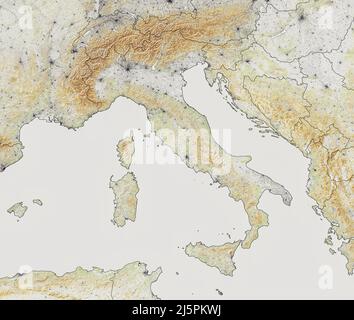 Italy space map Stock Photo - Alamy