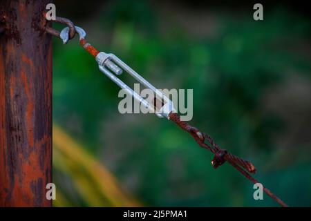 Rusty steel roof sling, Rusty sling Stock Photo - Alamy