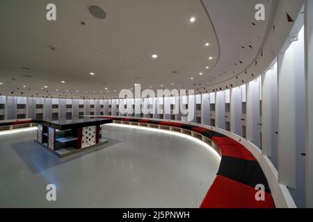 Players changing rooms at Ahmad Bin Ali Stadium, one of the the 8 ...