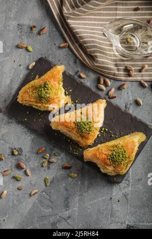Sweets arabic dessert warbat or baklava, , kunafa, katayif with ...