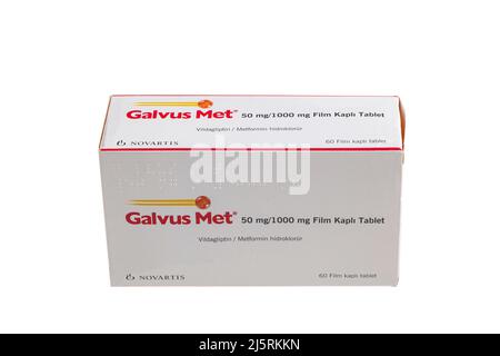 Istanbul, Turkey - January 18, 2022; Glifix 30 mg is a type 2 diabetes ...