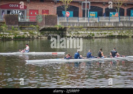 Young people rowing in Cork city Stock Photo - Alamy