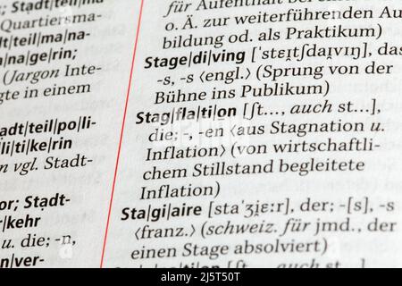 Symbol image stagflagtion, excerpt from the Duden of the Duden (Germany ...