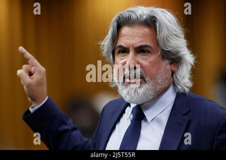 Minister of Canadian Heritage Pablo Rodriguez rises during Question ...
