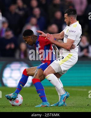 :L-R Crystal Palace's Nathaniel Clyne and Jack Harrison of Leeds United ...