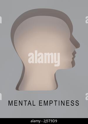 3D illustration Mental Emptiness script below a mental health awareness ...