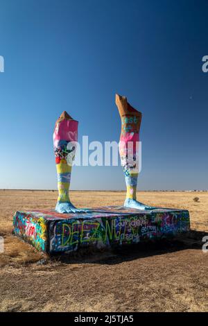 Amarillo, Texas - The Legs of Amarillo, a sculpture on the outskirts of ...