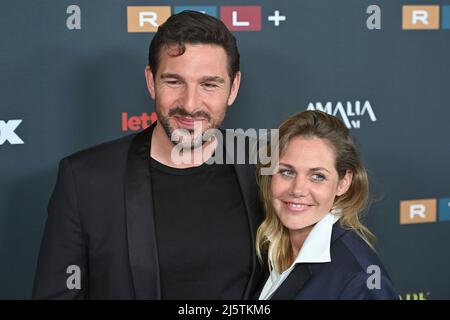 Munich. 25th Apr, 2022. Felicitas Woll, actress, and Benjamin Max Piwko ...