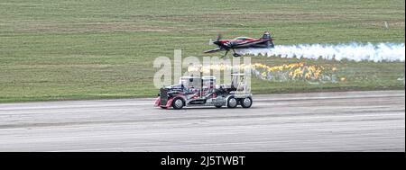 Shockwave races down the runway during The Great Texas Airshow Apr. 22 ...