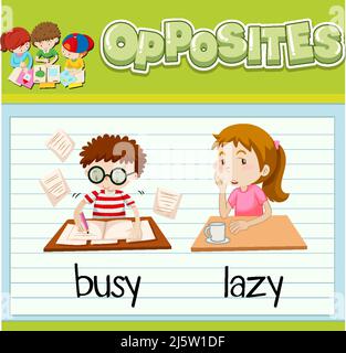 Opposite words with pictures for kids illustration Stock Vector Image ...