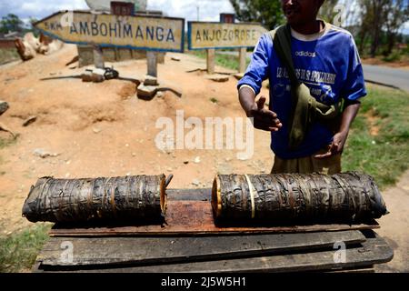 Koba is a popular village food in central Madagascar. Rice flour ...