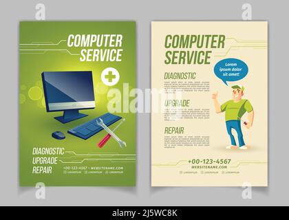 Computer repair brochure template layout. Operating system reinstall ...