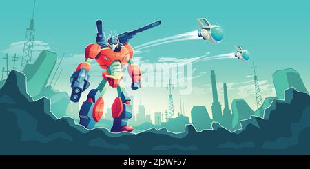 Cartoon of Modern Soldier On Battlefield Showing Stop Gesture Stock ...