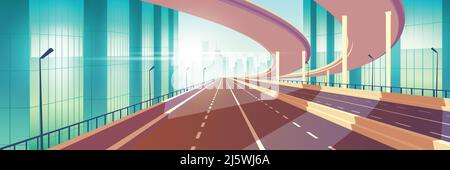 Empty highway, overpass road for expressway. Sunny morning background ...