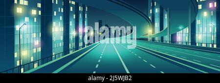 Empty highway, overpass road for expressway. Sunny morning background ...