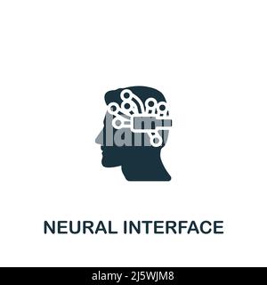 Neural Interface icon. Monochrome simple Artificial Intelligence icon ...