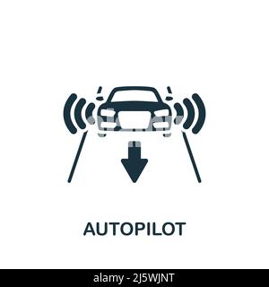 Autopilot icon. Monochrome simple Artificial Intelligence icon for ...