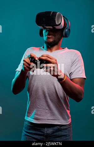 Focused Black Gamer Guy Playing Computer Games And Trying To Win ...