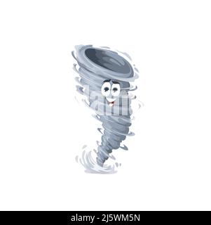 Cartoon tornado character, storm, whirlwind twister, cyclone personage ...