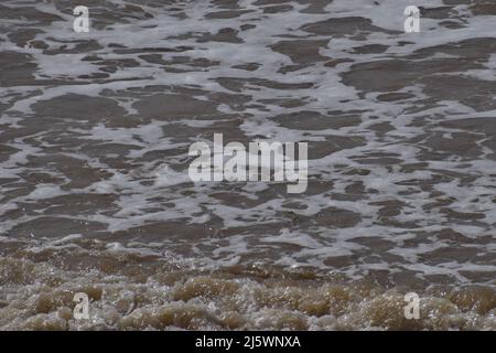 Sea serf of the Sea of Azov, the clay coast on a sunny day in summer ...