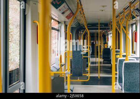 The inside of a metrolink tram Stock Photo - Alamy