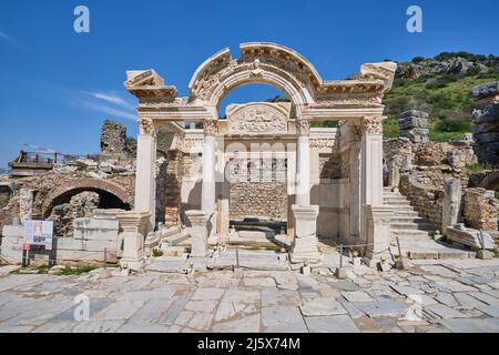 A classic Syrian Arch, part of the balanced facade of Hadrian's temple ...