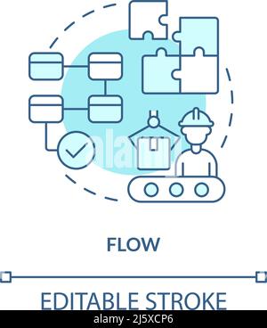 Flow production concept icon. Continuous-flow manufacturing idea thin ...