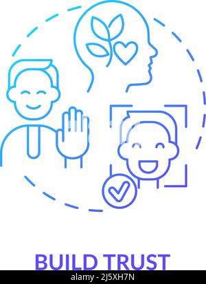 Emotional relationship blue gradient concept icon Stock Vector Image ...