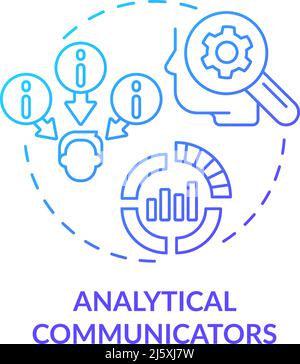 Logic blue gradient concept icon. Thinking process thin line ...