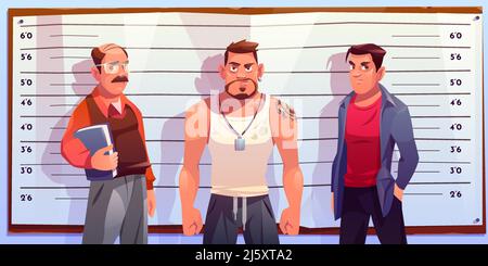 Lineup of cartoon suspects at police station Stock Vector Image & Art ...