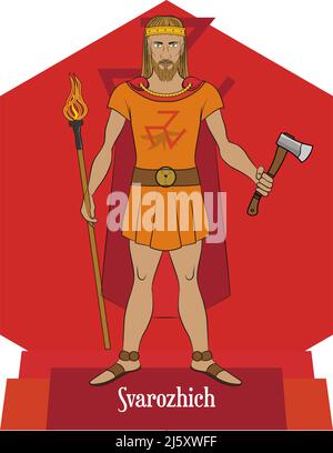 Illustration vector isolated of Slavic mythical gods Stock Vector Image ...