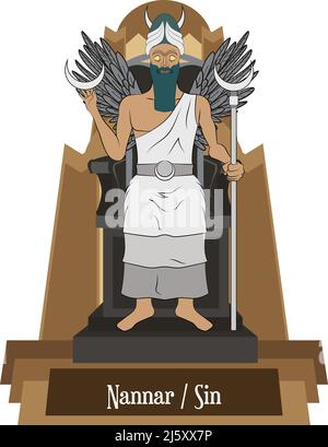Illustration vector isolated of Mesopotamian mythical gods, Ishtar ...