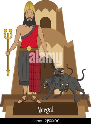 Illustration vector isolated of Mesopotamian mythical gods, Nannar ...