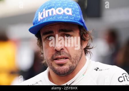 Alpine's Fernando Alonso after the sprint race of the Emilia Romagna ...