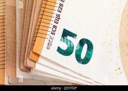 Closeup of the 50 euro banknotes Stock Photo - Alamy