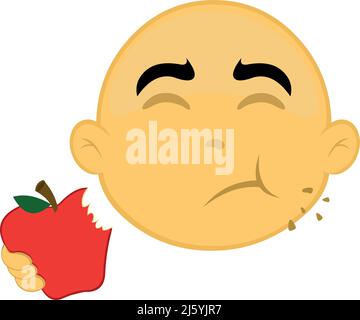 Apple Fruit Cartoon Emoticon Emoji Mascot Icon Stock Vector Image & Art ...