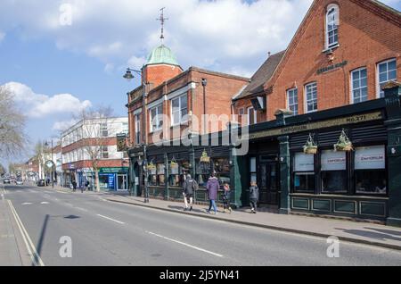 Fleet, UK - March 20, 2022: Entrance to the Hart Shopping Centre on the ...